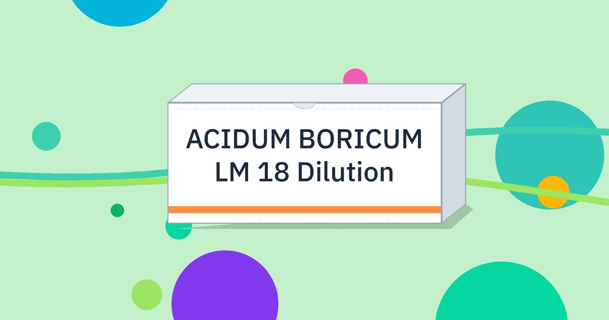 Symbolbild: Packung mit der Aufschrift ACIDUM BORICUM LM 18 Dilution (PZN 13269904) – Verfügbarkeit und Bezug in Apotheken in Frankfurt am Main