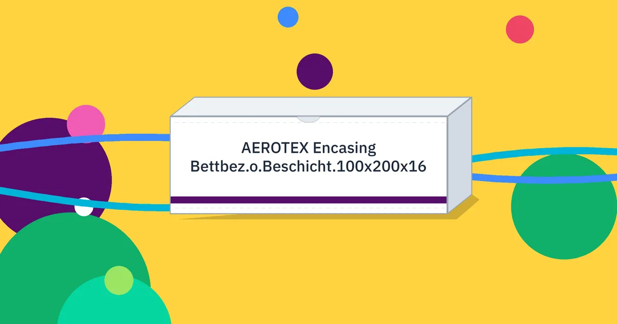 Symbolbild: Packung mit der Aufschrift AEROTEX Encasing Bettbez.o.Beschicht.100x200x16 (PZN 03392242) – Verfügbarkeit und Bezug in Apotheken in Frankfurt am Main