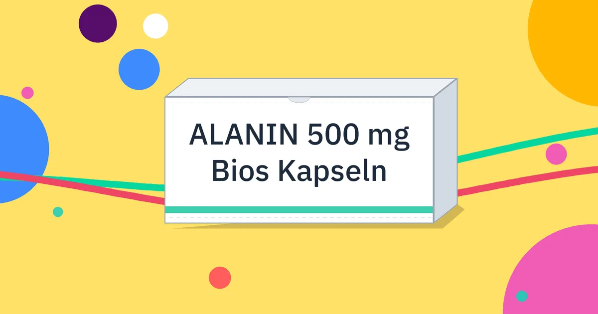 Symbolbild: Packung mit der Aufschrift ALANIN 500 mg Bios Kapseln (PZN 10523288) – Verfügbarkeit und Bezug in Apotheken in Frankfurt am Main