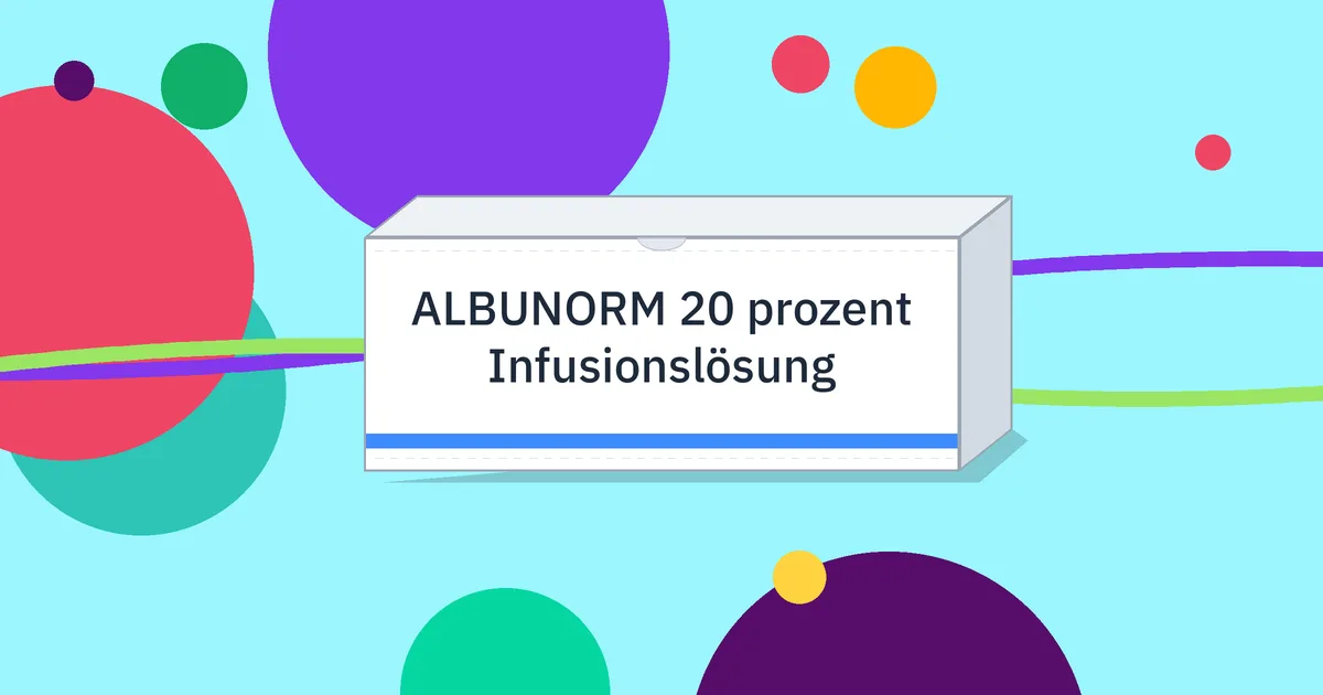 Symbolbild: Packung mit der Aufschrift ALBUNORM 20 prozent Infusionslösung (PZN 00200271) – Verfügbarkeit und Bezug in Apotheken in Frankfurt am Main