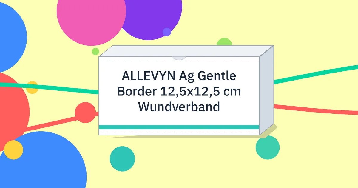 Symbolbild: Packung mit der Aufschrift ALLEVYN Ag Gentle Border 12,5x12,5 cm Wundverband (PZN 18051191) – Verfügbarkeit und Bezug in Apotheken in Frankfurt am Main
