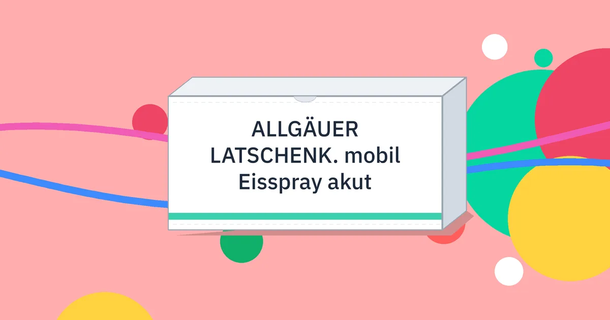 Symbolbild: Packung mit der Aufschrift ALLGÄUER LATSCHENK. mobil Eisspray akut (PZN 07386965) – Verfügbarkeit und Bezug in Apotheken in Frankfurt am Main