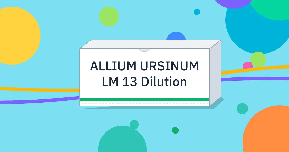 Symbolbild: Packung mit der Aufschrift ALLIUM URSINUM LM 13 Dilution (PZN 12757085) – Verfügbarkeit und Bezug in Apotheken in Frankfurt am Main