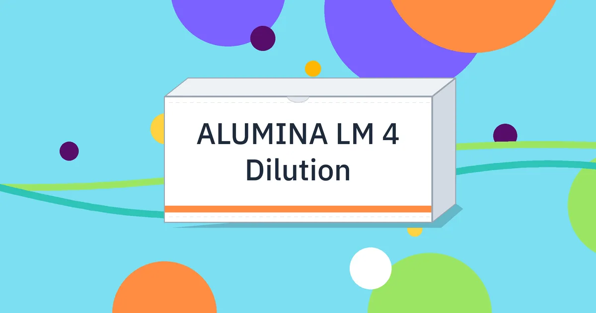 Symbolbild: Packung mit der Aufschrift ALUMINA LM 4 Dilution (PZN 12758386) – Verfügbarkeit und Bezug in Apotheken in Frankfurt am Main