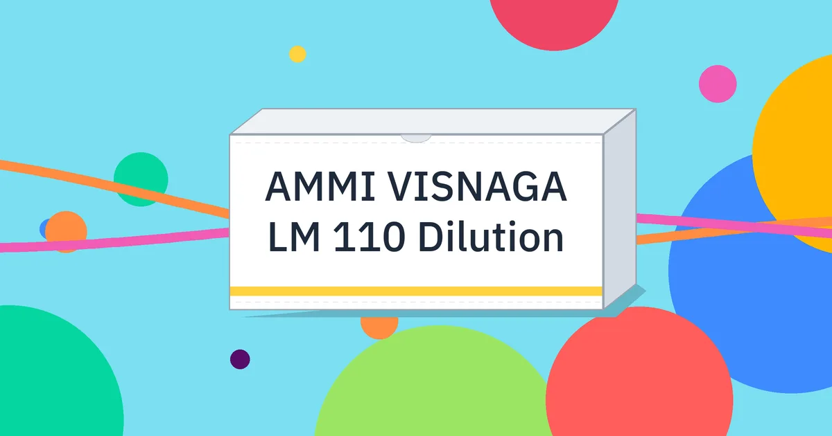 Symbolbild: Packung mit der Aufschrift AMMI VISNAGA LM 110 Dilution (PZN 12760526) – Verfügbarkeit und Bezug in Apotheken in Frankfurt am Main