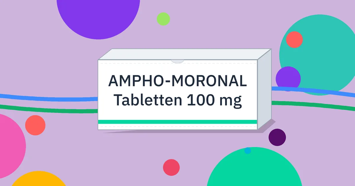 Symbolbild: Packung mit der Aufschrift AMPHO-MORONAL Tabletten 100 mg (PZN 07666452) – Verfügbarkeit und Bezug in Apotheken in Frankfurt am Main
