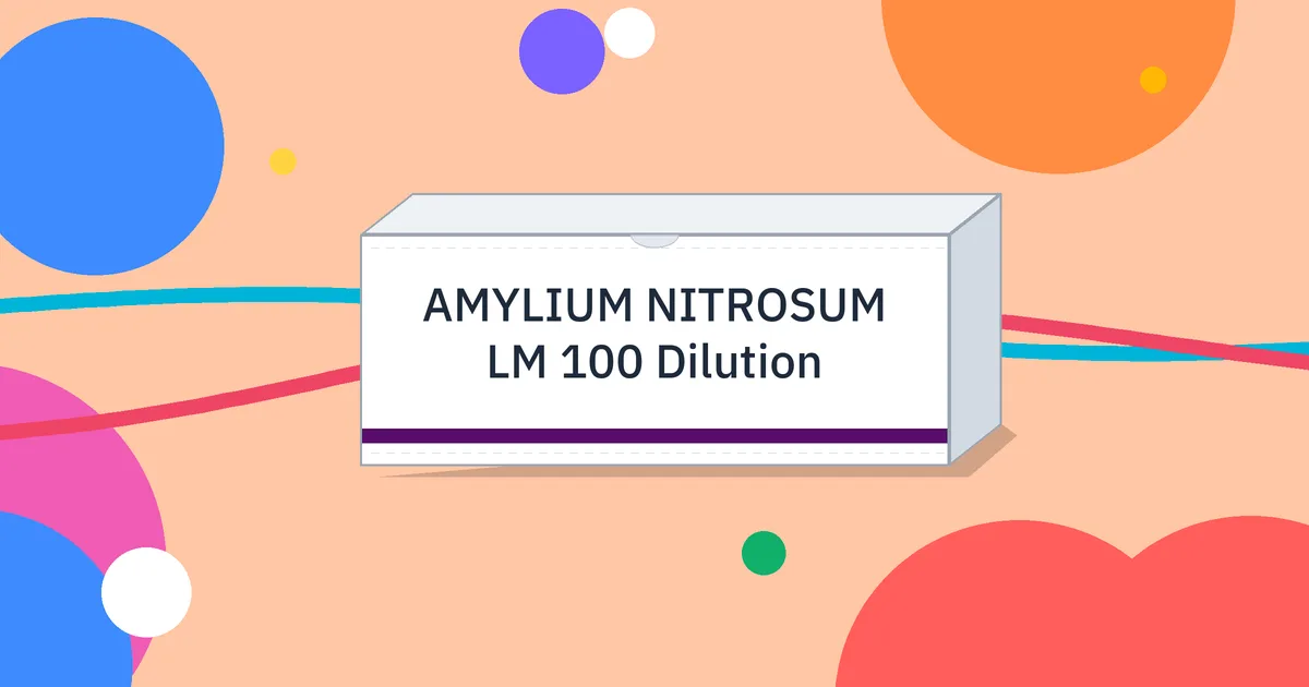 Symbolbild: Packung mit der Aufschrift AMYLIUM NITROSUM LM 100 Dilution (PZN 13326795) – Verfügbarkeit und Bezug in Apotheken in Frankfurt am Main