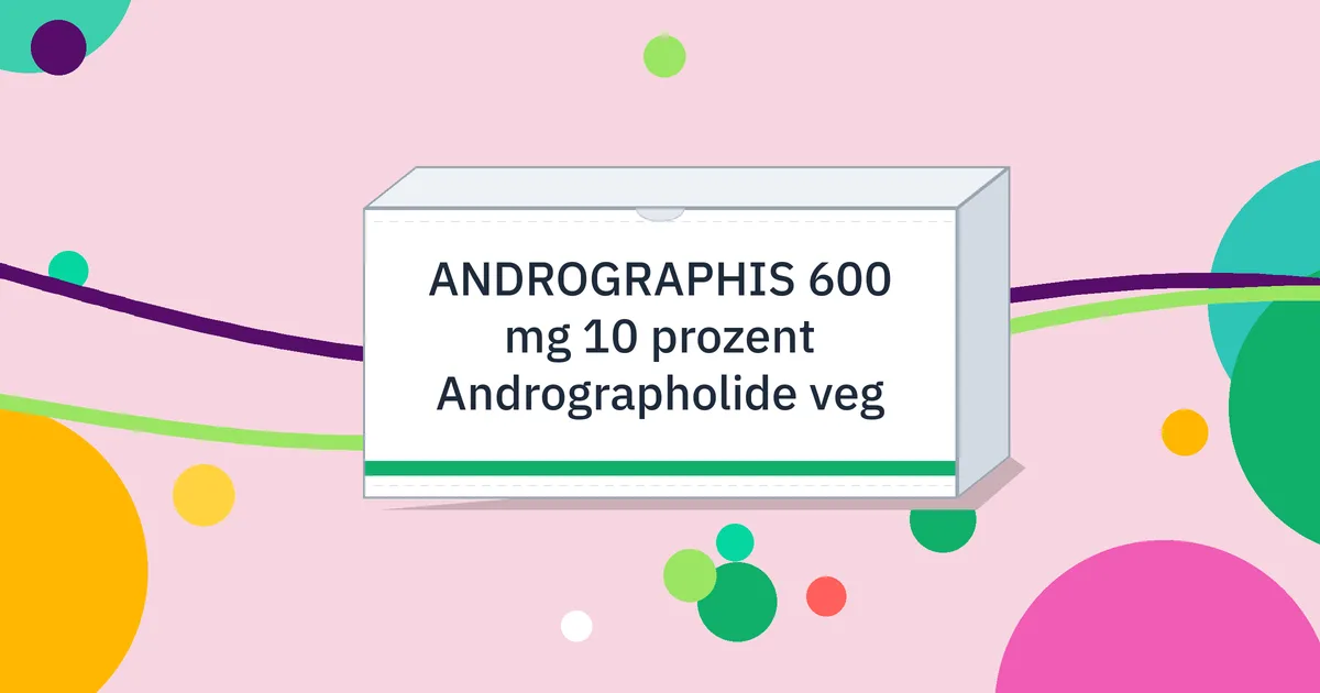 Symbolbild: Packung mit der Aufschrift ANDROGRAPHIS 600 mg 10 prozent Andrographolide veg (PZN 15245345) – Verfügbarkeit und Bezug in Apotheken in Frankfurt am Main