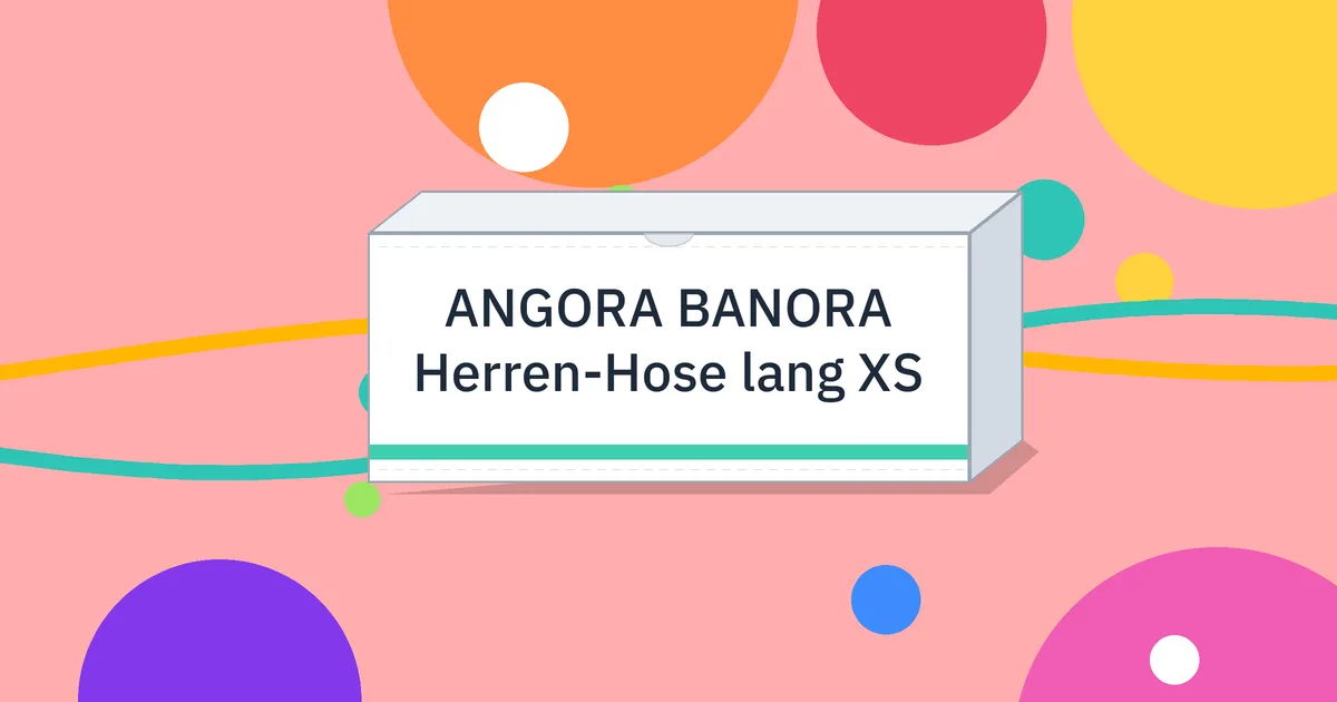 Symbolbild: Packung mit der Aufschrift ANGORA BANORA Herren-Hose lang XS (PZN 06192495) – Verfügbarkeit und Bezug in Apotheken in Frankfurt am Main