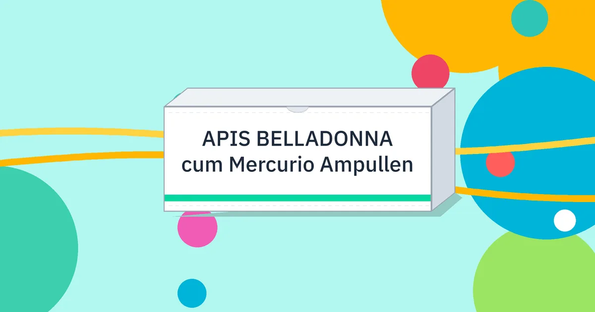 Symbolbild: Packung mit der Aufschrift APIS BELLADONNA cum Mercurio Ampullen (PZN 01750571) – Verfügbarkeit und Bezug in Apotheken in Frankfurt am Main