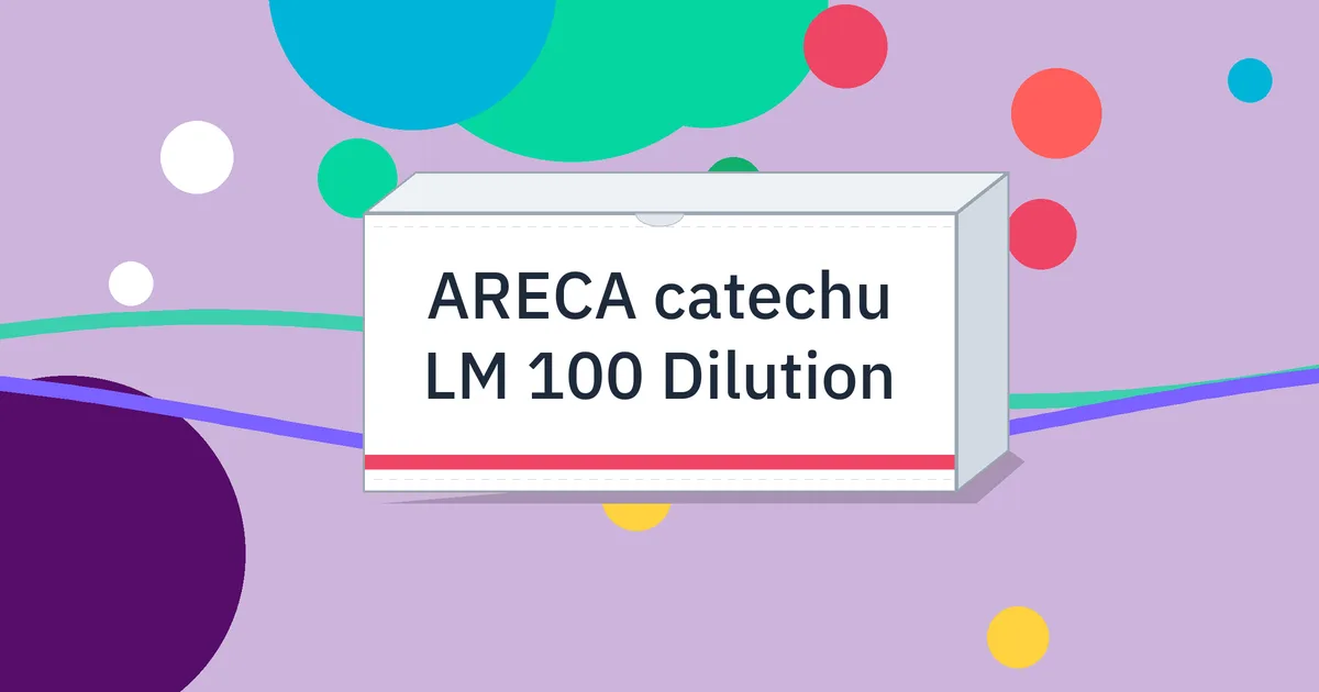 Symbolbild: Packung mit der Aufschrift ARECA catechu LM 100 Dilution (PZN 13389181) – Verfügbarkeit und Bezug in Apotheken in Frankfurt am Main