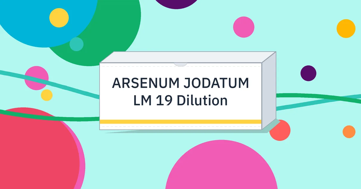 Symbolbild: Packung mit der Aufschrift ARSENUM JODATUM LM 19 Dilution (PZN 12778963) – Verfügbarkeit und Bezug in Apotheken in Frankfurt am Main
