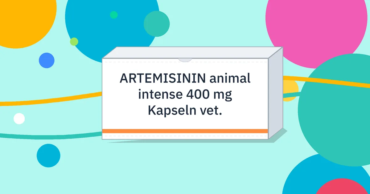 Symbolbild: Packung mit der Aufschrift ARTEMISININ animal intense 400 mg Kapseln vet. (PZN 18466791) – Verfügbarkeit und Bezug in Apotheken in Frankfurt am Main