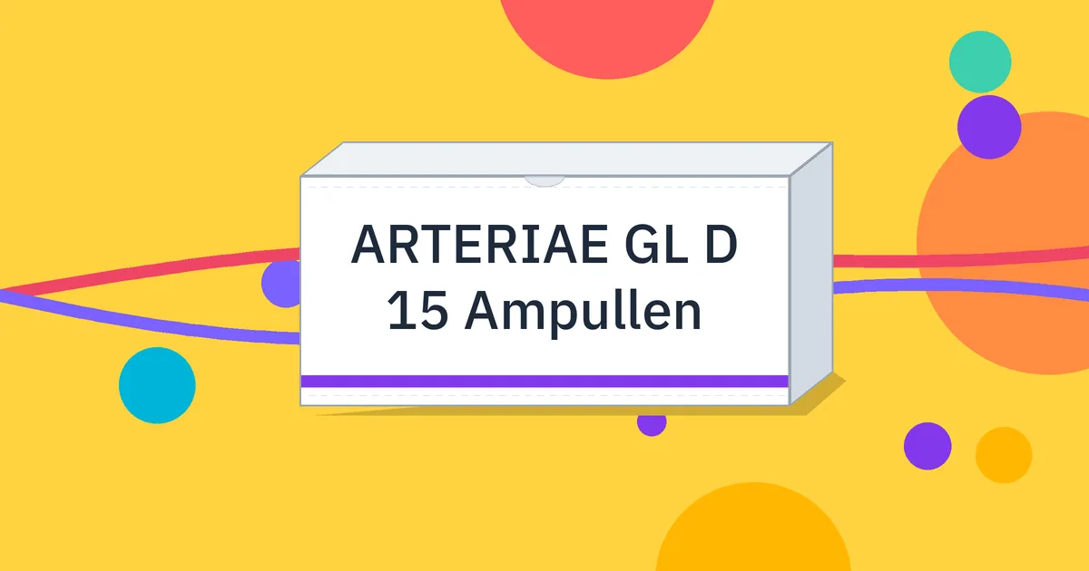 Symbolbild: Packung mit der Aufschrift ARTERIAE GL D 15 Ampullen (PZN 00488800) – Verfügbarkeit und Bezug in Apotheken in Frankfurt am Main