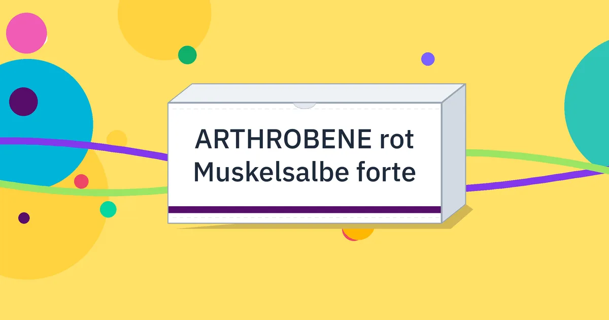 Symbolbild: Packung mit der Aufschrift ARTHROBENE rot Muskelsalbe forte (PZN 17397591) – Verfügbarkeit und Bezug in Apotheken in Frankfurt am Main