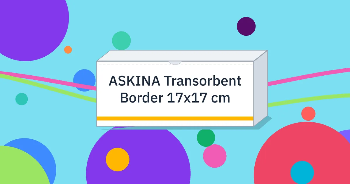 Symbolbild: Packung mit der Aufschrift ASKINA Transorbent Border 17x17 cm (PZN 04664501) – Verfügbarkeit und Bezug in Apotheken in Frankfurt am Main