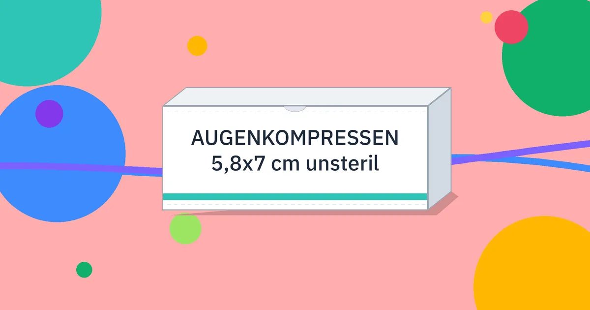 Symbolbild: Packung mit der Aufschrift AUGENKOMPRESSEN 5,8x7 cm unsteril (PZN 04050070) – Verfügbarkeit und Bezug in Apotheken in Frankfurt am Main