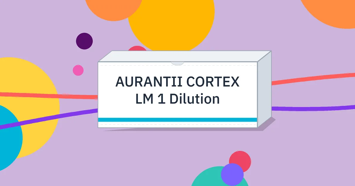 Symbolbild: Packung mit der Aufschrift AURANTII CORTEX LM 1 Dilution (PZN 13372619) – Verfügbarkeit und Bezug in Apotheken in Frankfurt am Main