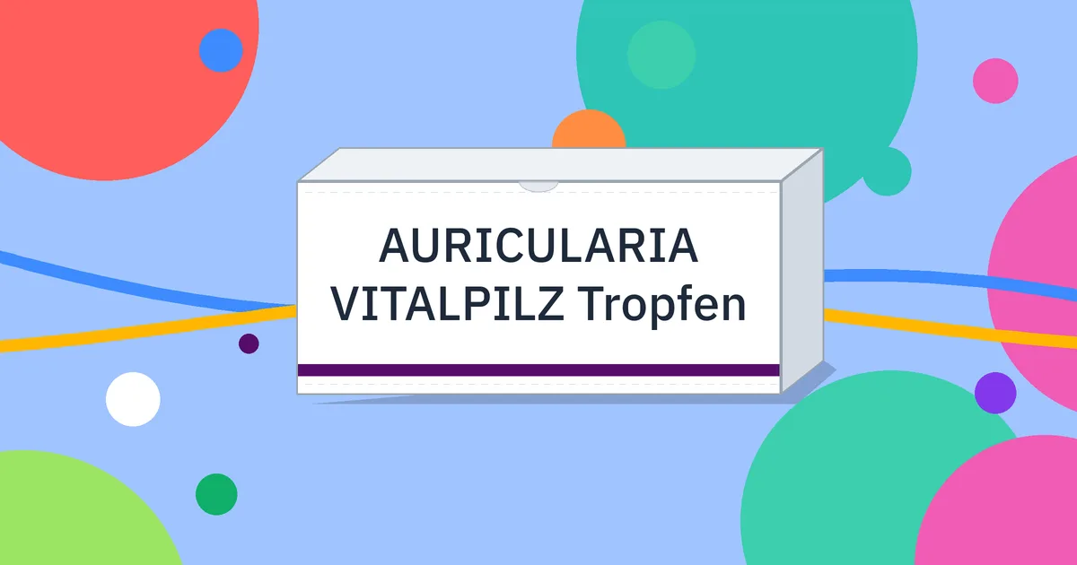 Symbolbild: Packung mit der Aufschrift AURICULARIA VITALPILZ Tropfen (PZN 12900246) – Verfügbarkeit und Bezug in Apotheken in Frankfurt am Main