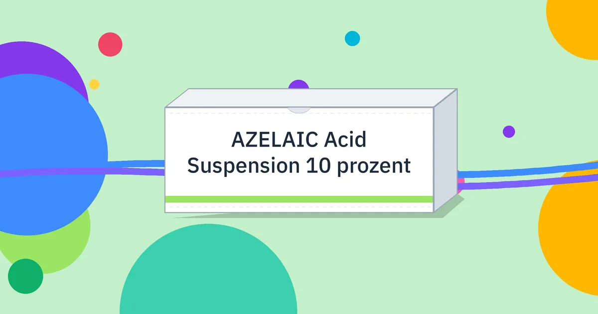 Symbolbild: Packung mit der Aufschrift AZELAIC Acid Suspension 10 prozent (PZN 18892803) – Verfügbarkeit und Bezug in Apotheken in Frankfurt am Main