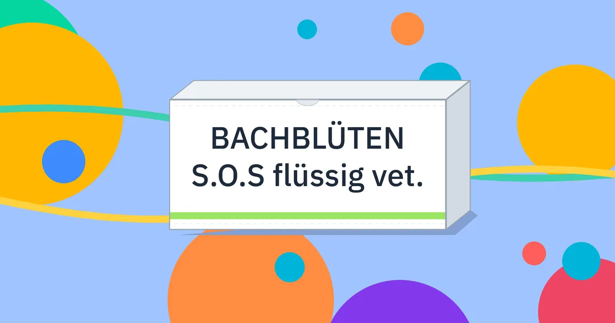 Symbolbild: Packung mit der Aufschrift BACHBLÜTEN S.O.S flüssig vet. (PZN 10403437) – Verfügbarkeit und Bezug in Apotheken in Frankfurt am Main
