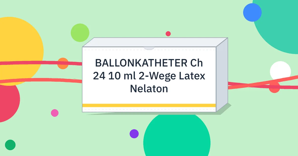 Symbolbild: Packung mit der Aufschrift BALLONKATHETER Ch 24 10 ml 2-Wege Latex Nelaton (PZN 00786354) – Verfügbarkeit und Bezug in Apotheken in Frankfurt am Main