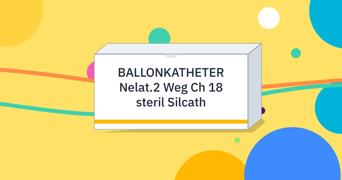 Symbolbild: Packung mit der Aufschrift BALLONKATHETER Nelat.2 Weg Ch 18 steril Silcath (PZN 00369018) – Verfügbarkeit und Bezug in Apotheken in Frankfurt am Main
