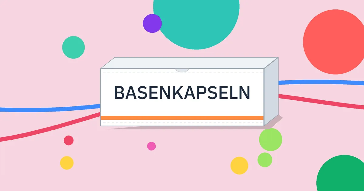 Symbolbild: Packung mit der Aufschrift BASENKAPSELN (PZN 00117707) – Verfügbarkeit und Bezug in Apotheken in Frankfurt am Main
