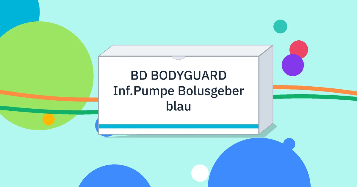 Symbolbild: Packung mit der Aufschrift BD BODYGUARD Inf.Pumpe Bolusgeber blau (PZN 18751020) – Verfügbarkeit und Bezug in Apotheken in Frankfurt am Main