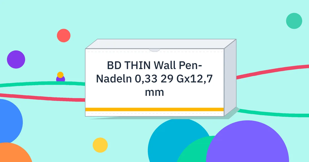 Symbolbild: Packung mit der Aufschrift BD THIN Wall Pen-Nadeln 0,33 29 Gx12,7 mm (PZN 13814566) – Verfügbarkeit und Bezug in Apotheken in Frankfurt am Main