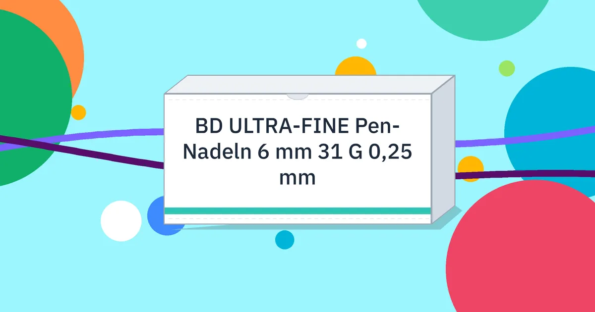 Symbolbild: Packung mit der Aufschrift BD ULTRA-FINE Pen-Nadeln 6 mm 31 G 0,25 mm (PZN 16033792) – Verfügbarkeit und Bezug in Apotheken in Frankfurt am Main