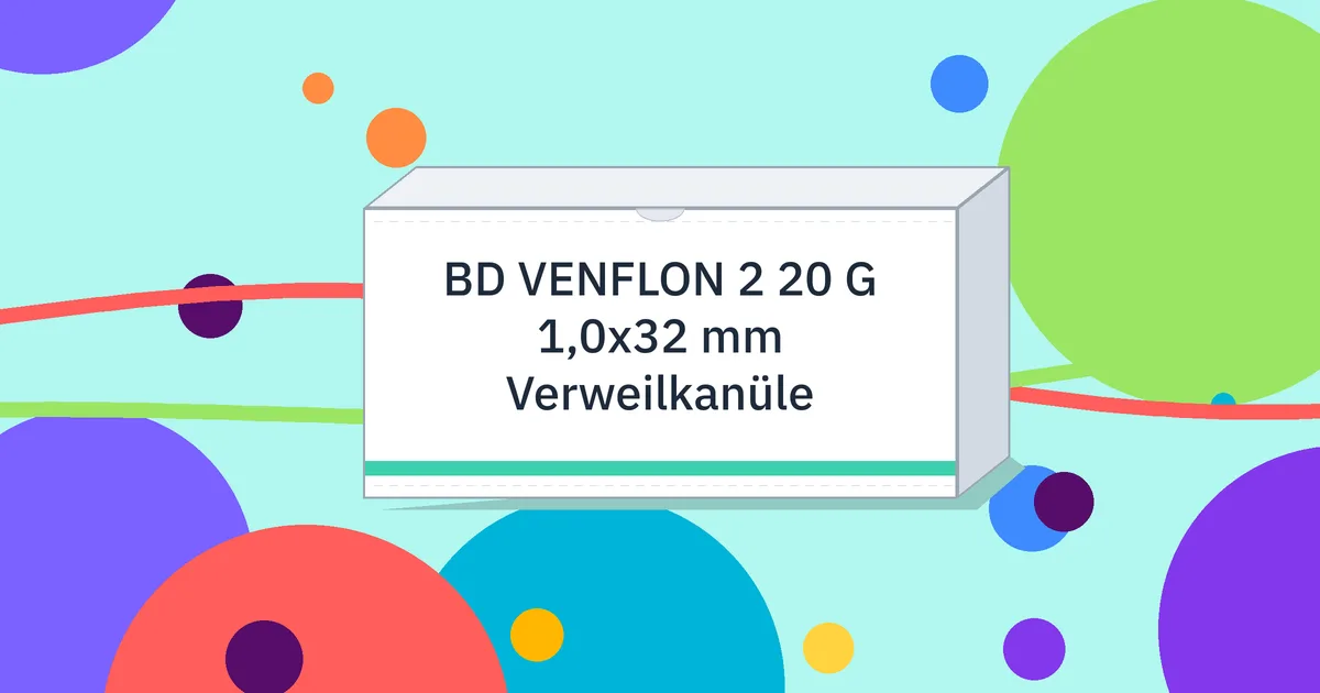 Symbolbild: Packung mit der Aufschrift BD VENFLON 2 20 G 1,0x32 mm Verweilkanüle (PZN 20046197) – Verfügbarkeit und Bezug in Apotheken in Frankfurt am Main