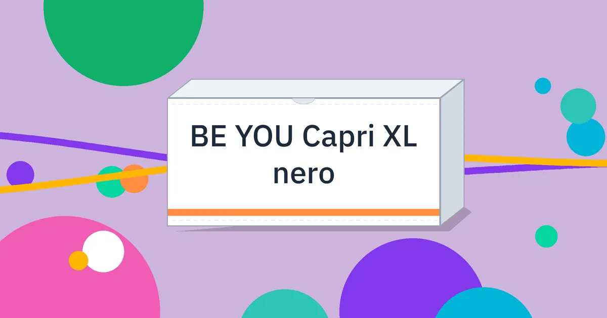 Symbolbild: Packung mit der Aufschrift BE YOU Capri XL nero (PZN 19721995) – Verfügbarkeit und Bezug in Apotheken in Frankfurt am Main