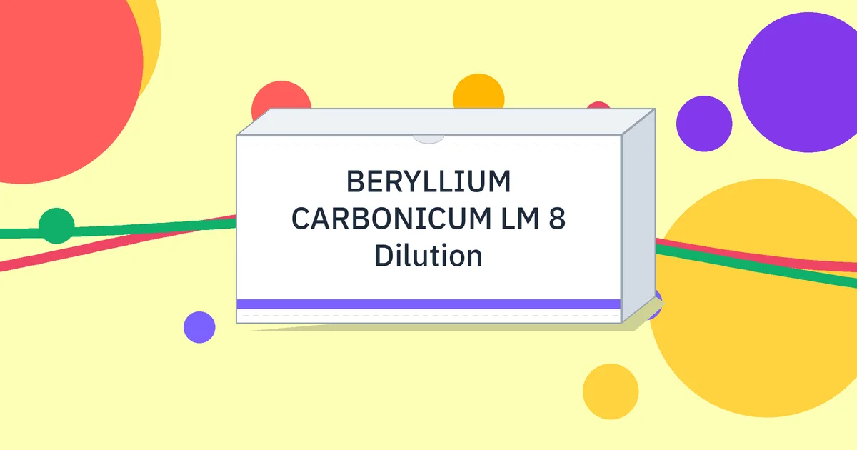 Symbolbild: Packung mit der Aufschrift BERYLLIUM CARBONICUM LM 8 Dilution (PZN 13384031) – Verfügbarkeit und Bezug in Apotheken in Frankfurt am Main