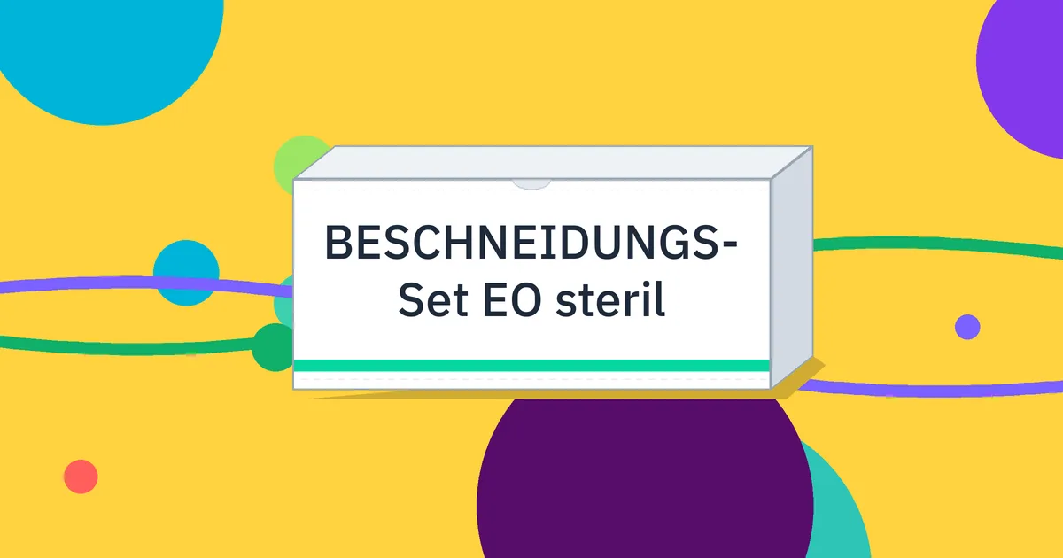 Symbolbild: Packung mit der Aufschrift BESCHNEIDUNGS-Set EO steril (PZN 19229308) – Verfügbarkeit und Bezug in Apotheken in Frankfurt am Main