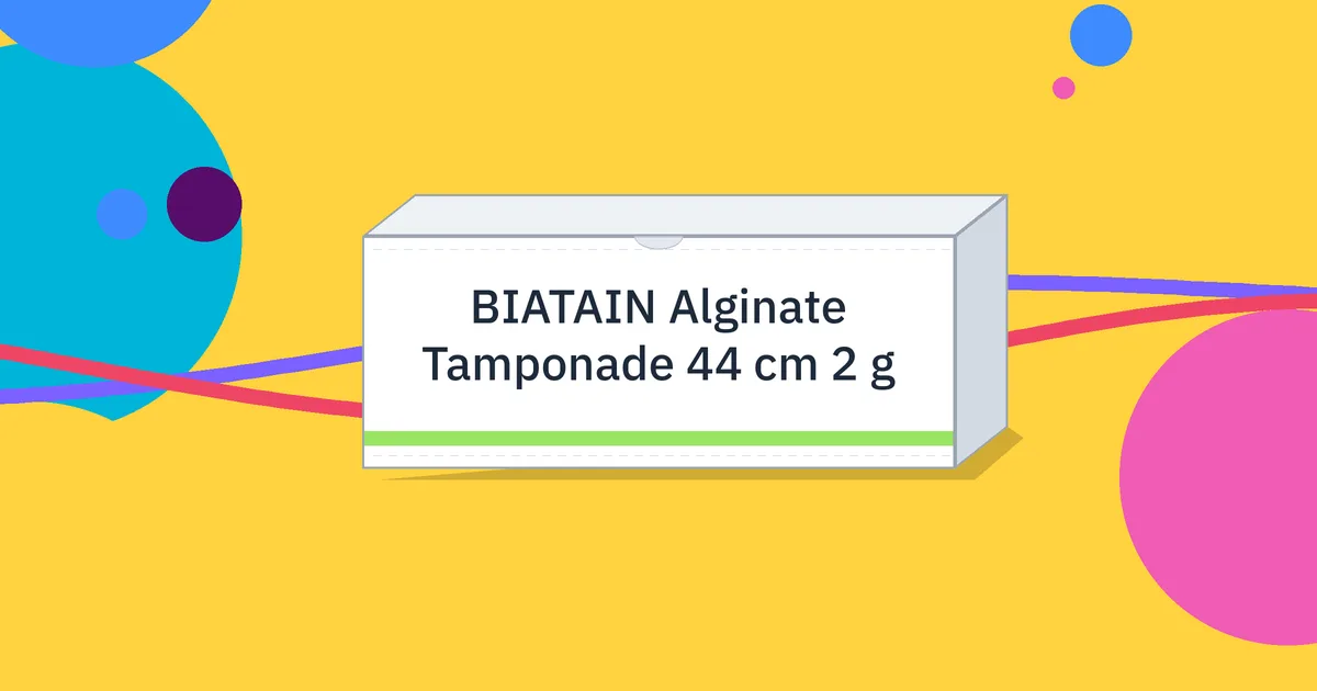 Symbolbild: Packung mit der Aufschrift BIATAIN Alginate Tamponade 44 cm 2 g (PZN 18125877) – Verfügbarkeit und Bezug in Apotheken in Frankfurt am Main