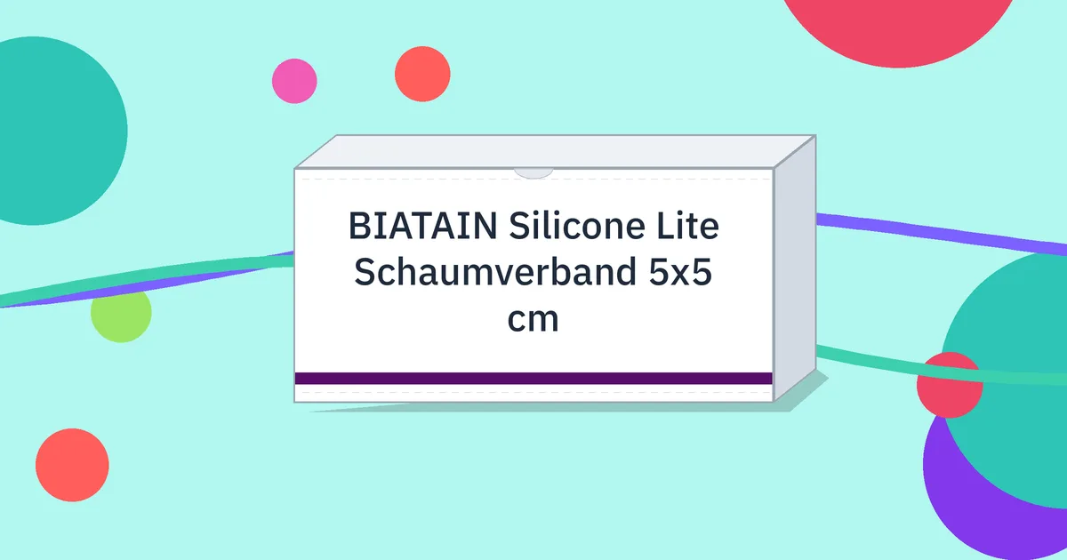 Symbolbild: Packung mit der Aufschrift BIATAIN Silicone Lite Schaumverband 5x5 cm (PZN 18031716) – Verfügbarkeit und Bezug in Apotheken in Frankfurt am Main