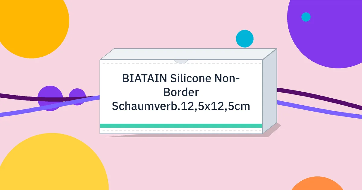 Symbolbild: Packung mit der Aufschrift BIATAIN Silicone Non-Border Schaumverb.12,5x12,5cm (PZN 16942342) – Verfügbarkeit und Bezug in Apotheken in Frankfurt am Main