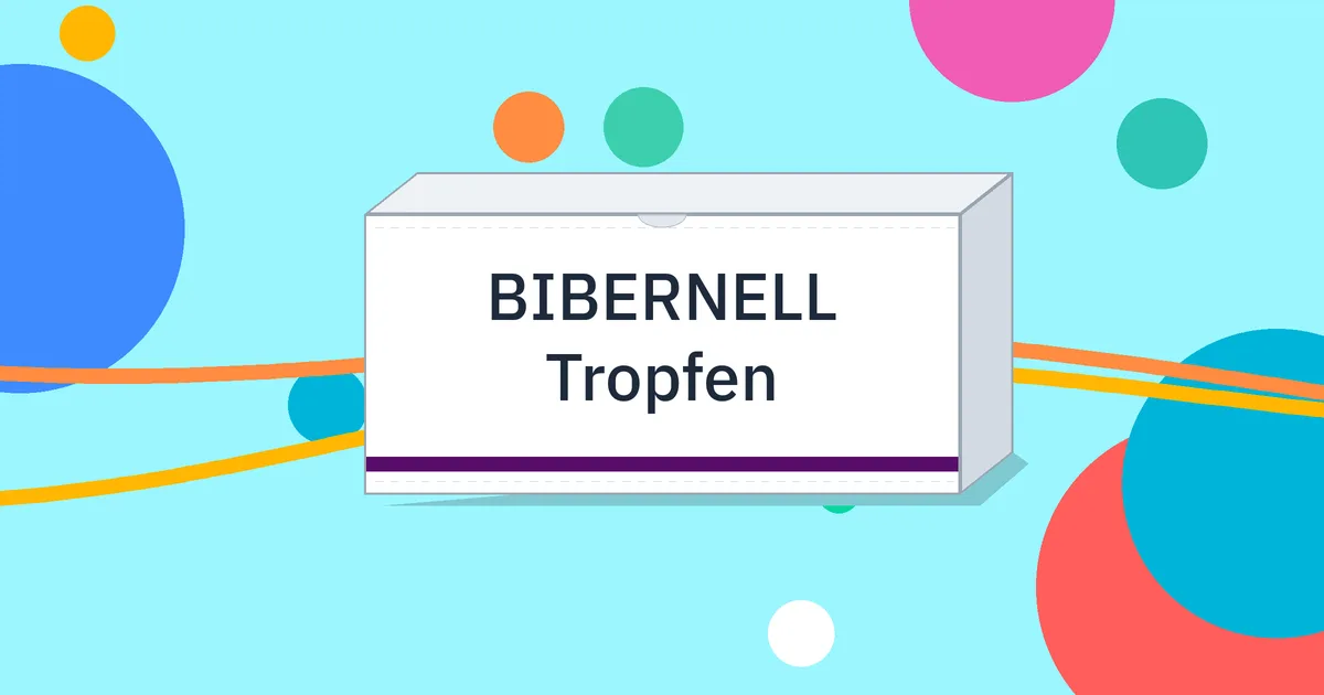 Symbolbild: Packung mit der Aufschrift BIBERNELL Tropfen (PZN 11052891) – Verfügbarkeit und Bezug in Apotheken in Frankfurt am Main