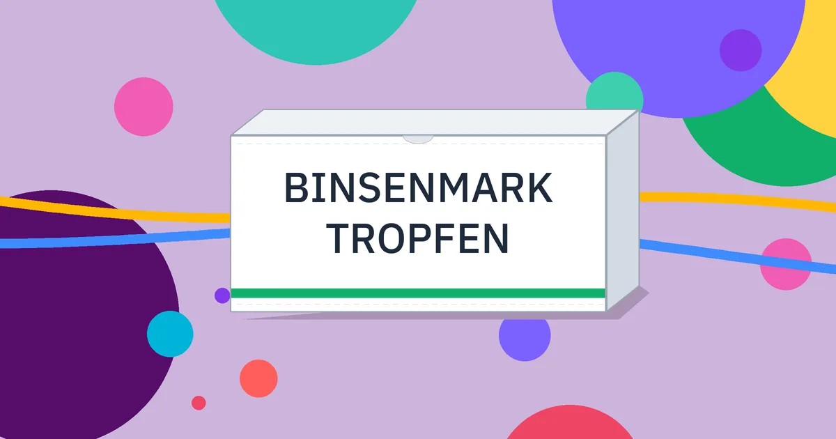 Symbolbild: Packung mit der Aufschrift BINSENMARK TROPFEN (PZN 15230088) – Verfügbarkeit und Bezug in Apotheken in Frankfurt am Main