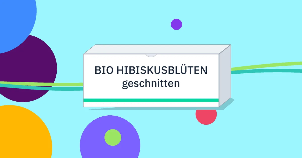 Symbolbild: Packung mit der Aufschrift BIO HIBISKUSBLÜTEN geschnitten (PZN 14030915) – Verfügbarkeit und Bezug in Apotheken in Frankfurt am Main