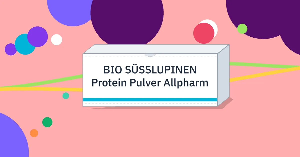 Symbolbild: Packung mit der Aufschrift BIO SÜSSLUPINEN Protein Pulver Allpharm (PZN 19510152) – Verfügbarkeit und Bezug in Apotheken in Frankfurt am Main