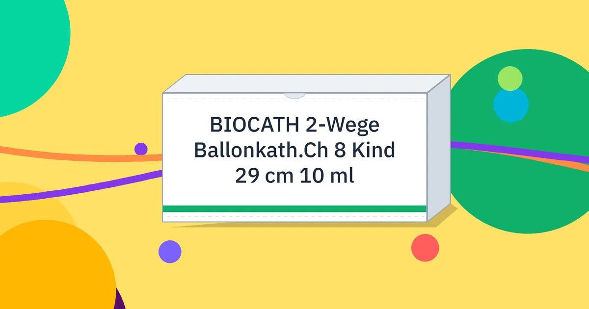 Symbolbild: Packung mit der Aufschrift BIOCATH 2-Wege Ballonkath.Ch 8 Kind 29 cm 10 ml (PZN 06902117) – Verfügbarkeit und Bezug in Apotheken in Frankfurt am Main