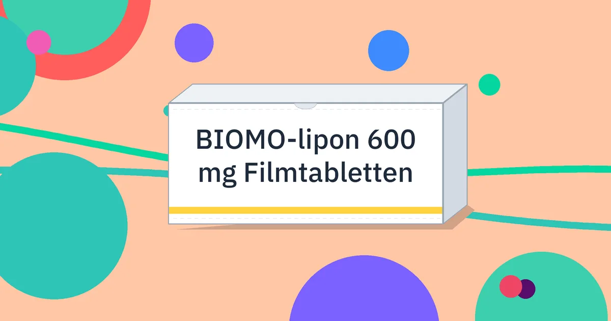 Symbolbild: Packung mit der Aufschrift BIOMO-lipon 600 mg Filmtabletten (PZN 06897592) – Verfügbarkeit und Bezug in Apotheken in Frankfurt am Main