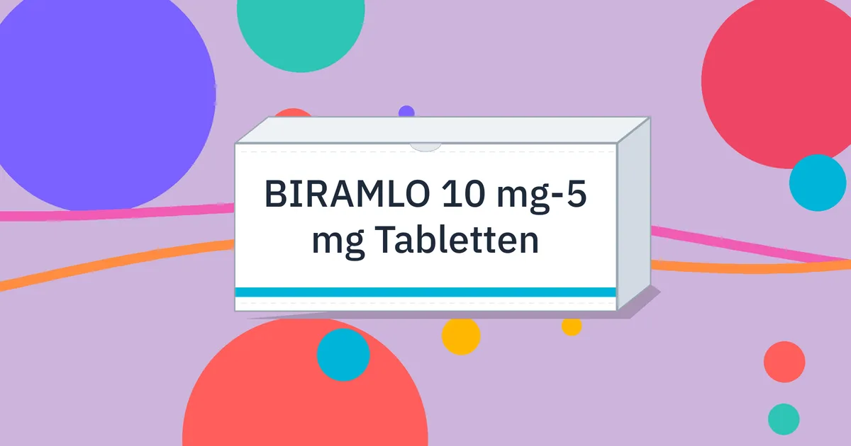 Symbolbild: Packung mit der Aufschrift BIRAMLO 10 mg-5 mg Tabletten (PZN 12450085) – Verfügbarkeit und Bezug in Apotheken in Frankfurt am Main