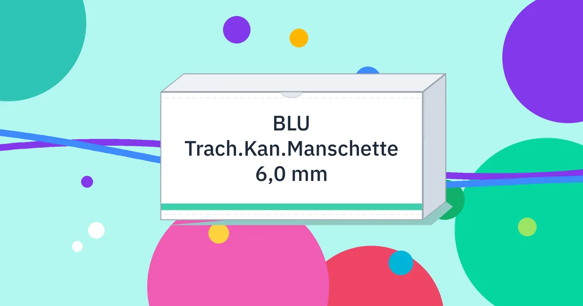Symbolbild: Packung mit der Aufschrift BLU Trach.Kan.Manschette 6,0 mm (PZN 02150146) – Verfügbarkeit und Bezug in Apotheken in Frankfurt am Main