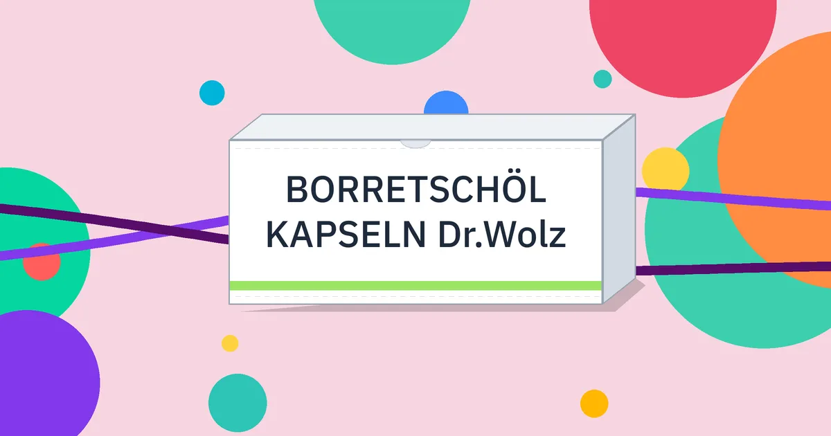 Symbolbild: Packung mit der Aufschrift BORRETSCHÖL KAPSELN Dr.Wolz (PZN 04447726) – Verfügbarkeit und Bezug in Apotheken in Frankfurt am Main