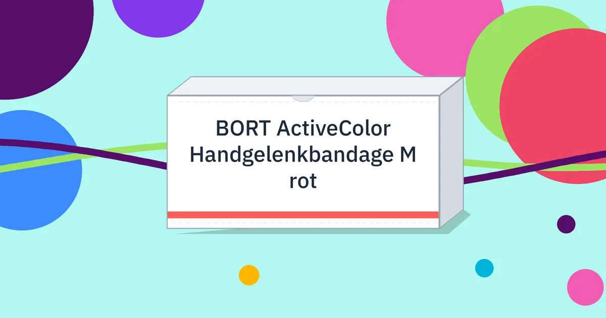 Symbolbild: Packung mit der Aufschrift BORT ActiveColor Handgelenkbandage M rot (PZN 06914362) – Verfügbarkeit und Bezug in Apotheken in Frankfurt am Main