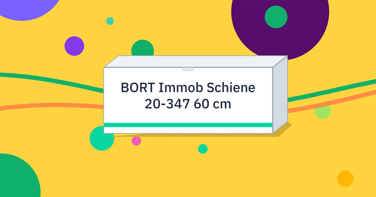 Symbolbild: Packung mit der Aufschrift BORT Immob Schiene 20-347 60 cm (PZN 01256776) – Verfügbarkeit und Bezug in Apotheken in Frankfurt am Main