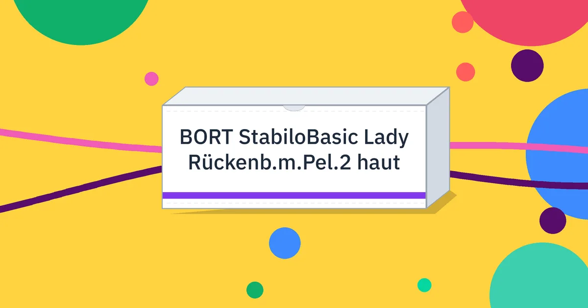 Symbolbild: Packung mit der Aufschrift BORT StabiloBasic Lady Rückenb.m.Pel.2 haut (PZN 05873201) – Verfügbarkeit und Bezug in Apotheken in Frankfurt am Main